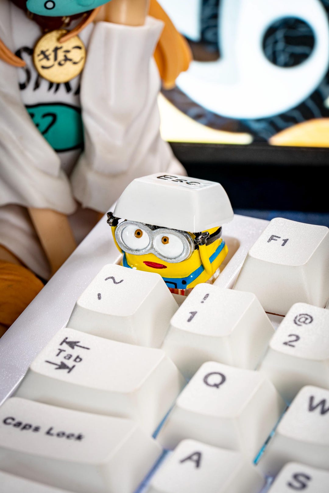 Minions："papoy!"handcrafted Minion Resin Keycap – Fun and Unique Design ...