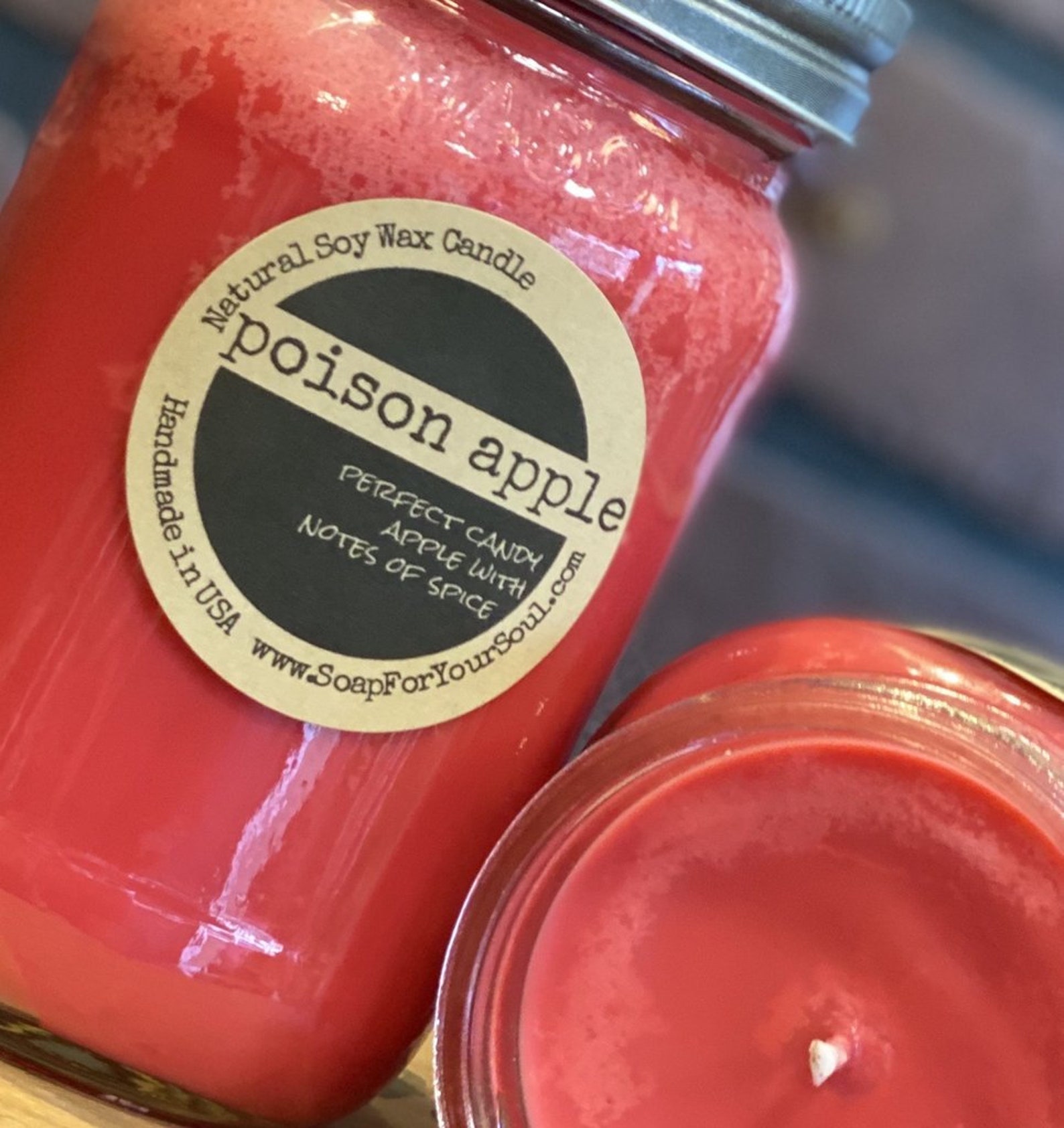 Poison Apple Scented Soy Candle 8 or 16 Oz Mason Jar Candles | Etsy