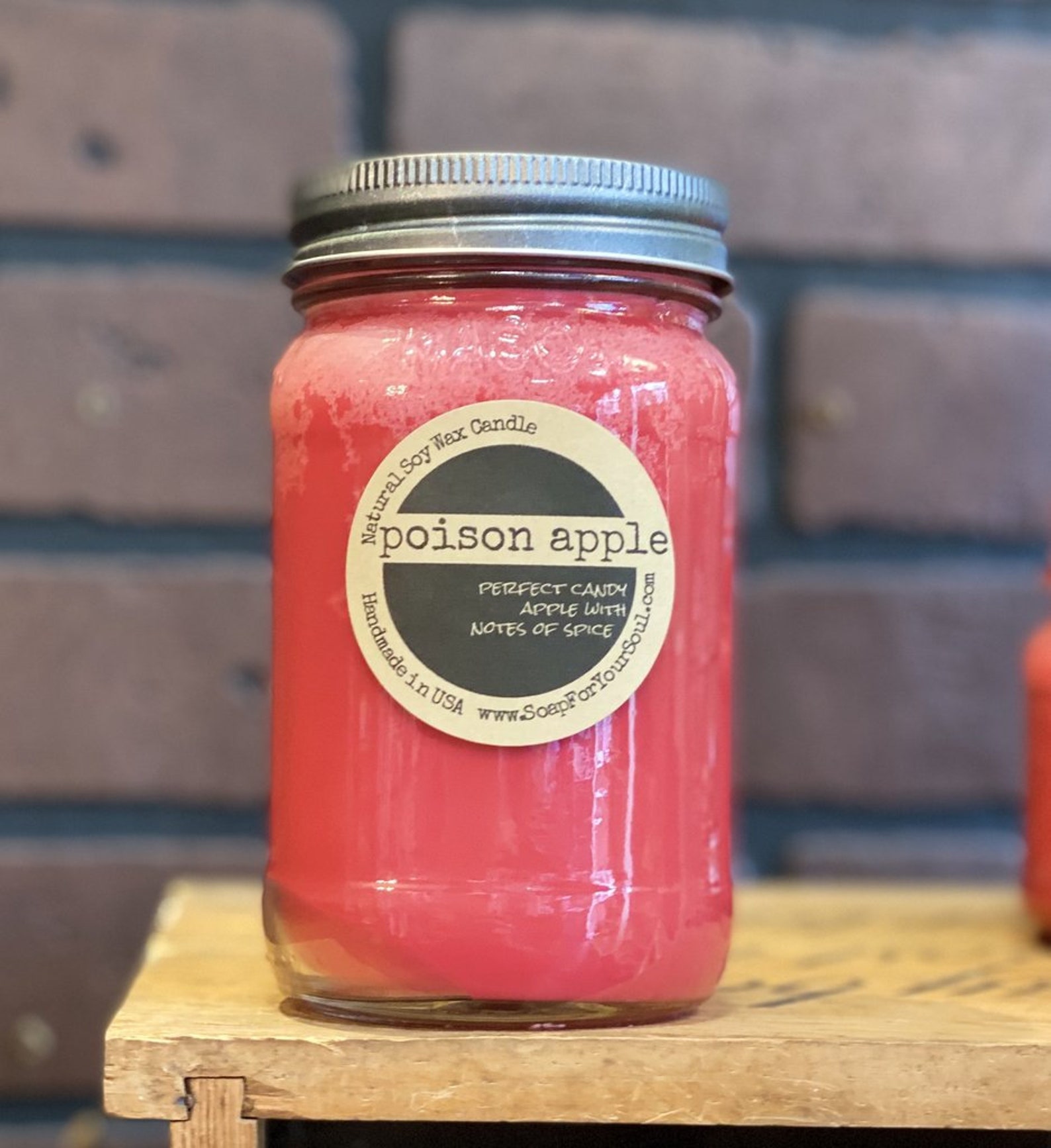Poison Apple Scented Soy Candle 8 or 16 Oz Mason Jar Candles | Etsy