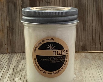 RELAX Lavender Essential Oil Soy Candle 8 oz Jar | Etsy