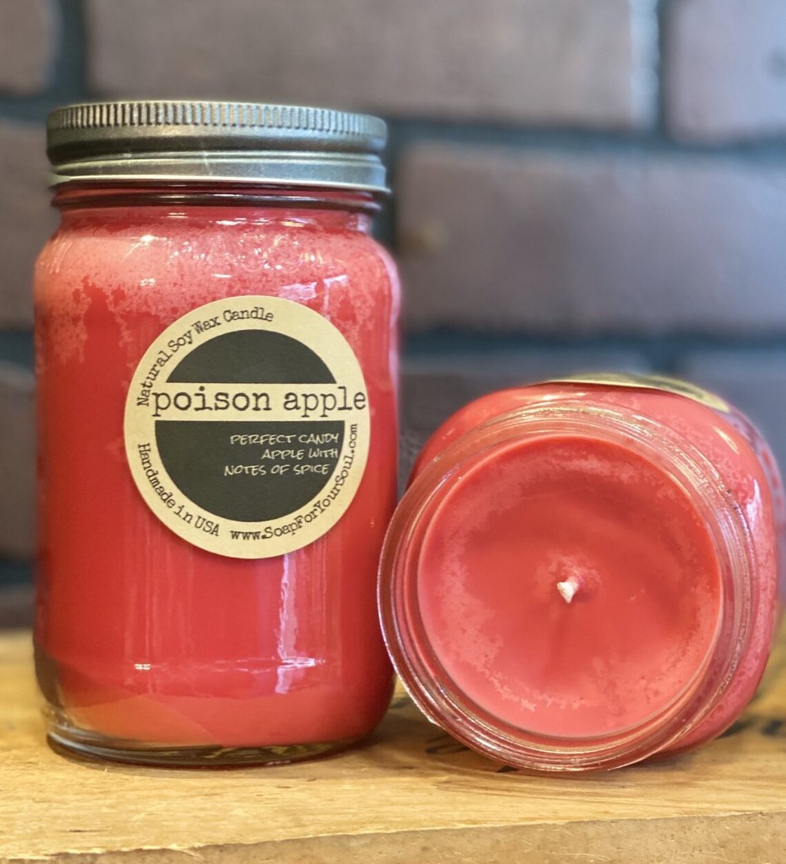 Poison Apple Scented Soy Candle 8 or 16 Oz Mason Jar Candles | Etsy