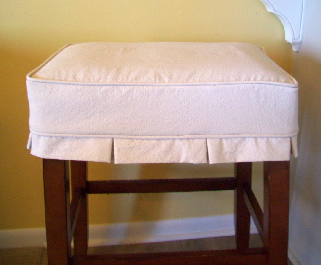 Rectangle Bar Stool Slipcover With Box Pleats, 6 Inch Tall - Etsy