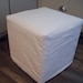 Cube Slipcover With Topstitched Seams, Small Ottoman or Footstool Cover ...