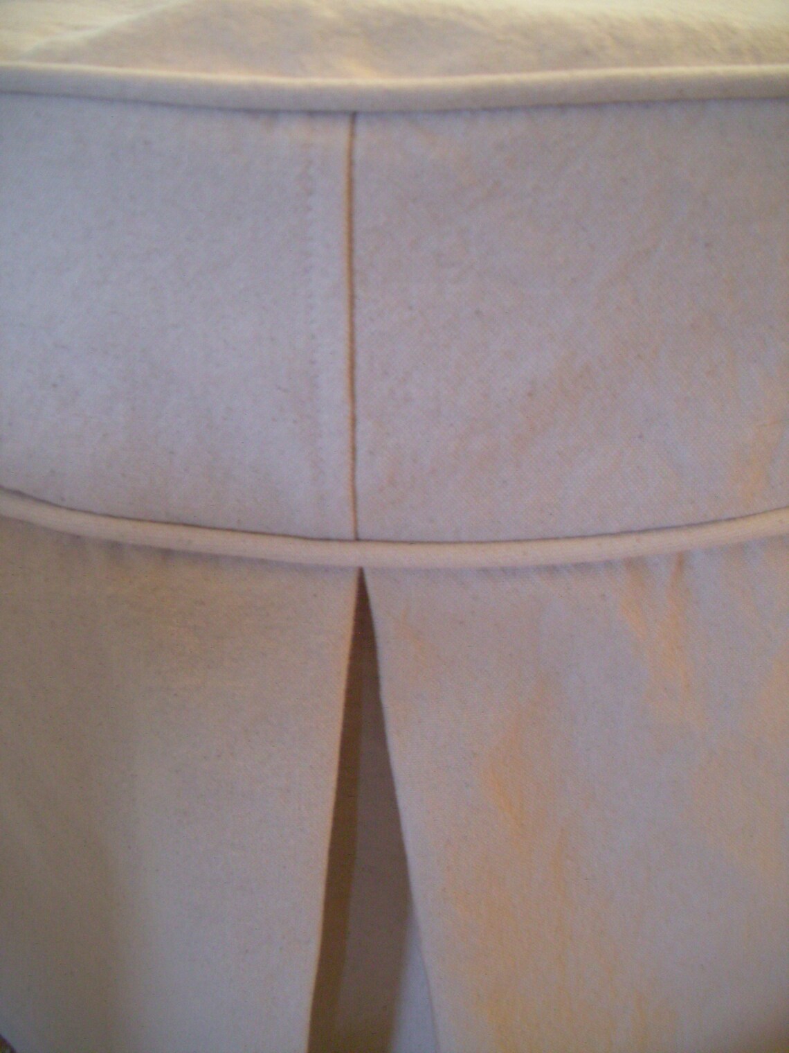 Round Ottoman Slipcover With Welt Cord and Pleats Round - Etsy
