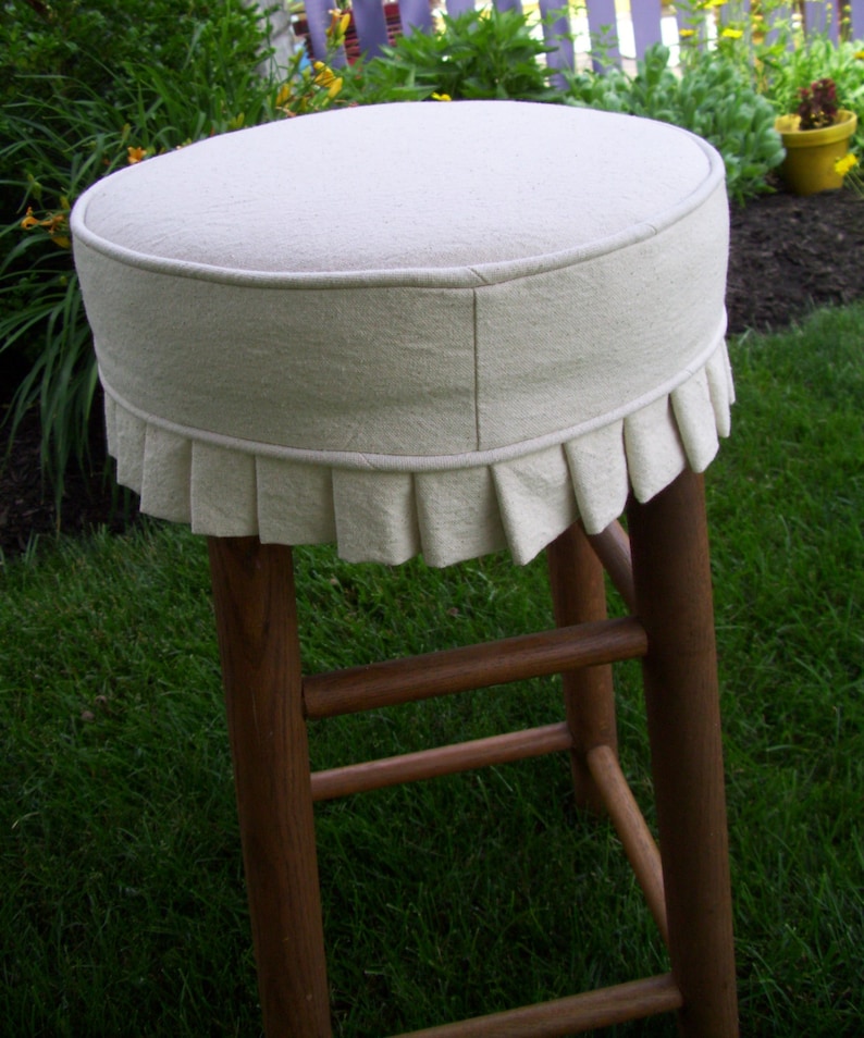Round Bar Stool Slipcover With Knife Pleats - Etsy