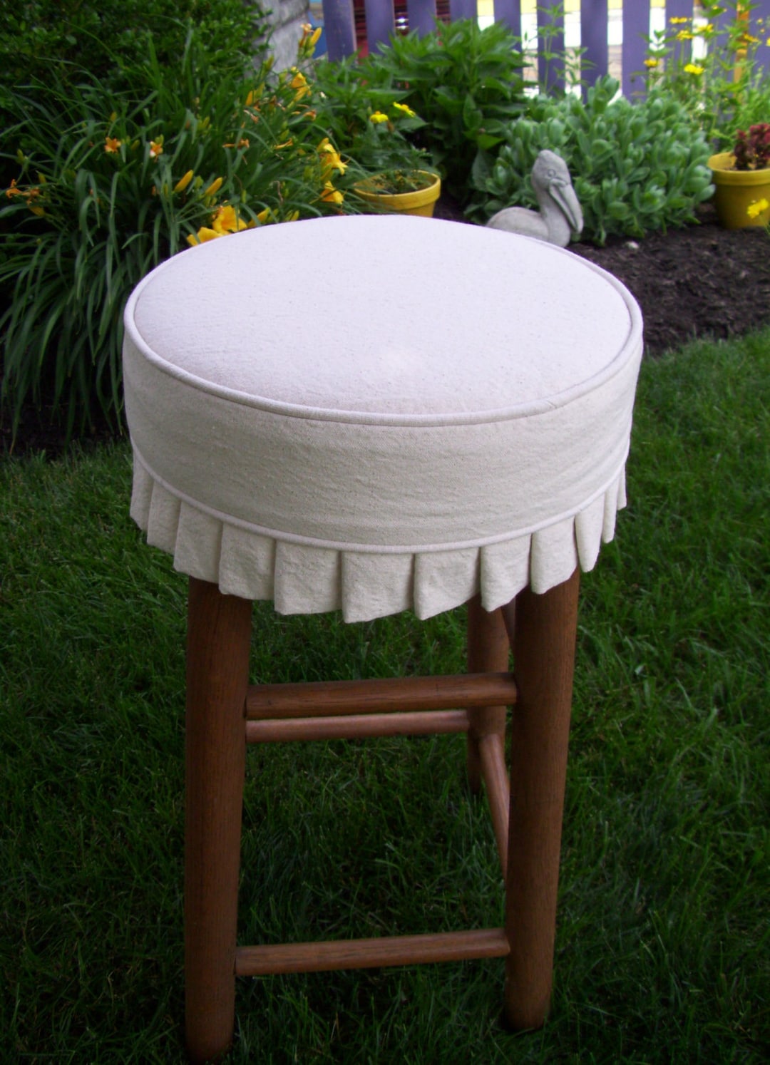 Round Bar Stool Slipcover With Knife Pleats - Etsy