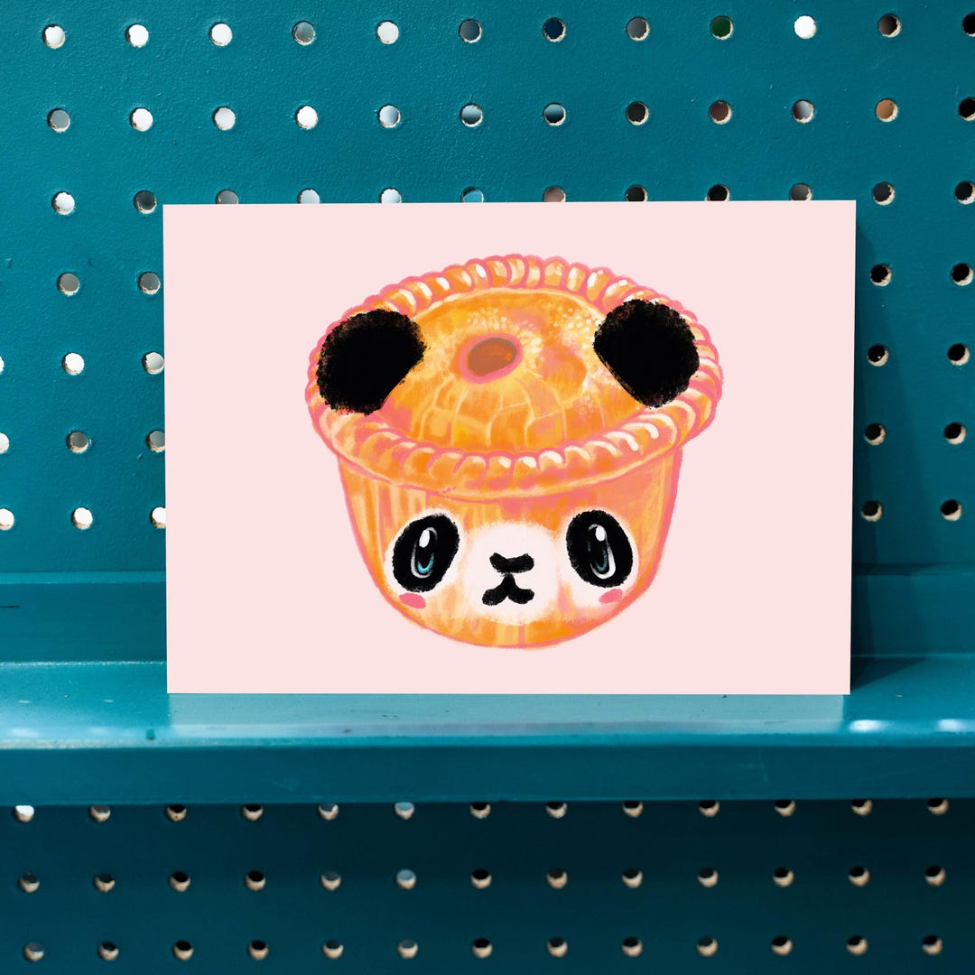 Panda Pie Kawaii Food Art Panda Alliteration - Etsy