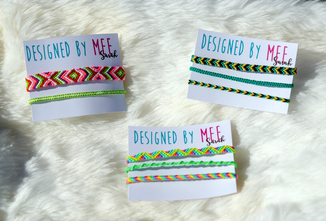 Friendship Bracelet - Handmade Set - String Bracelet - Wax Strings ...