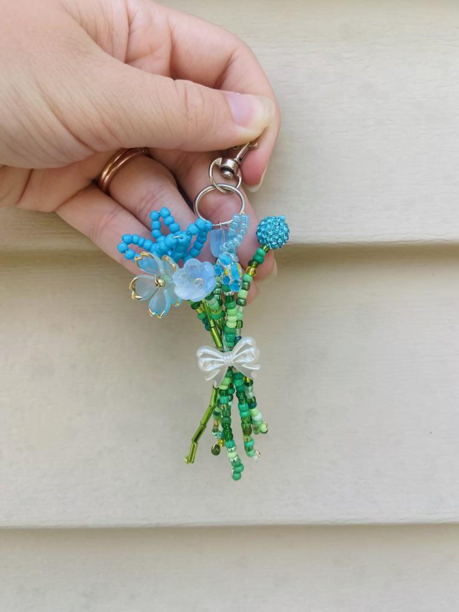 Beaded - Flower - Bouquet - Keychains - Gift Set - Etsy