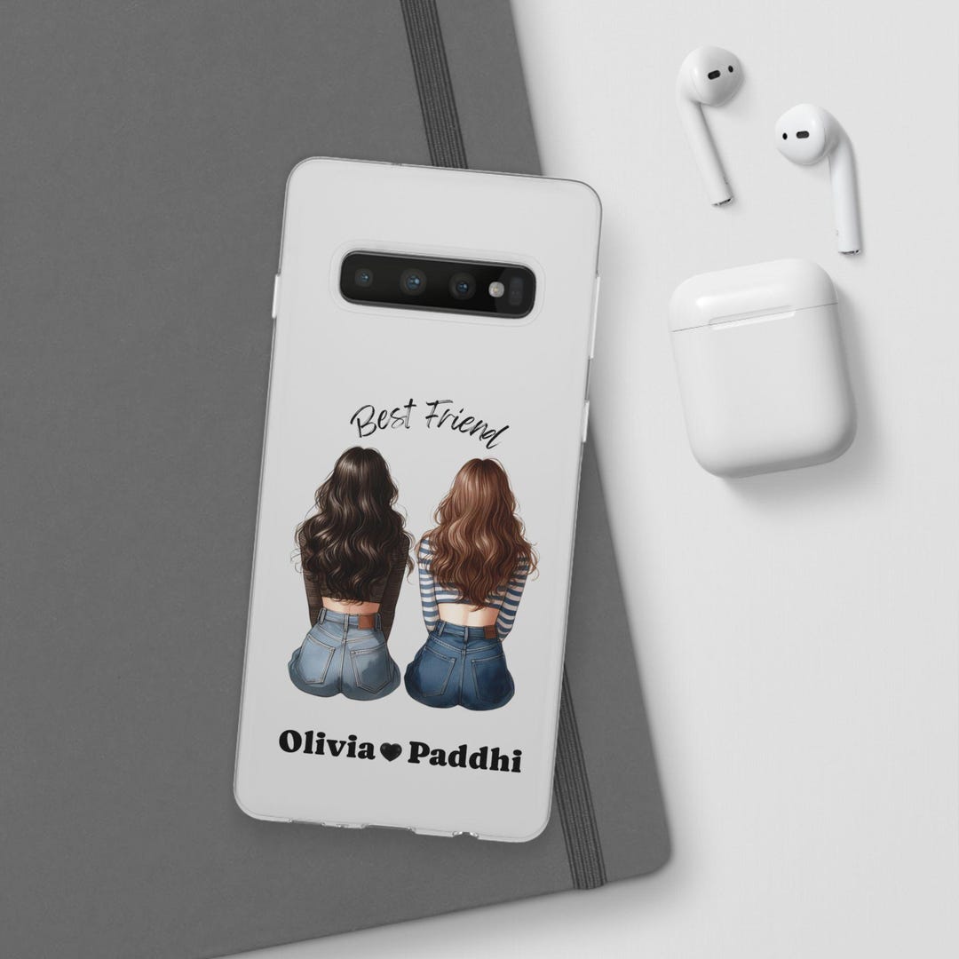 Custom Best Friend Flexi Case, Cute Phone Cover for Bffs, Customizable ...