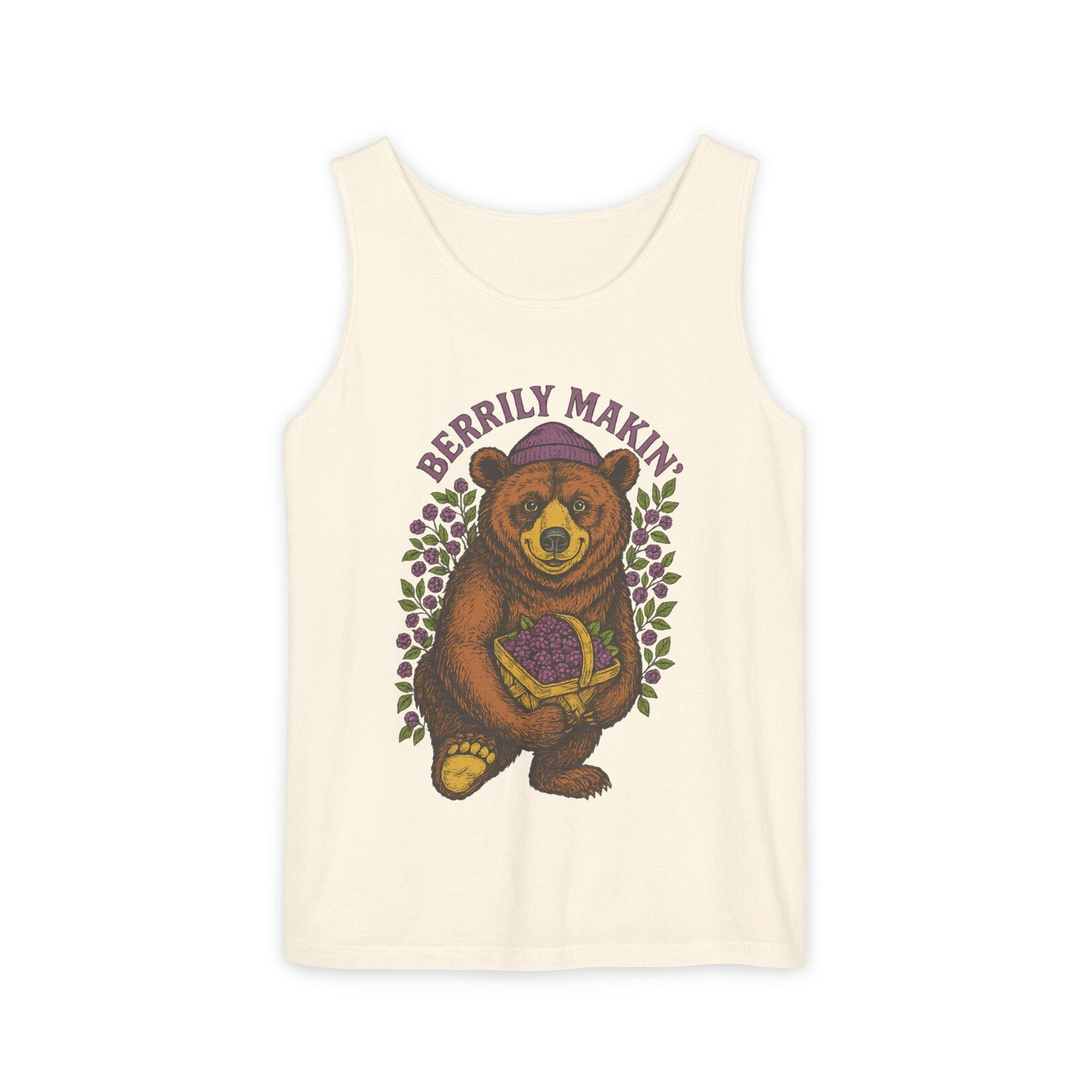 Vintage Bear Themed Tank Top, Summer Apparel, Gift for Bear Lovers ...