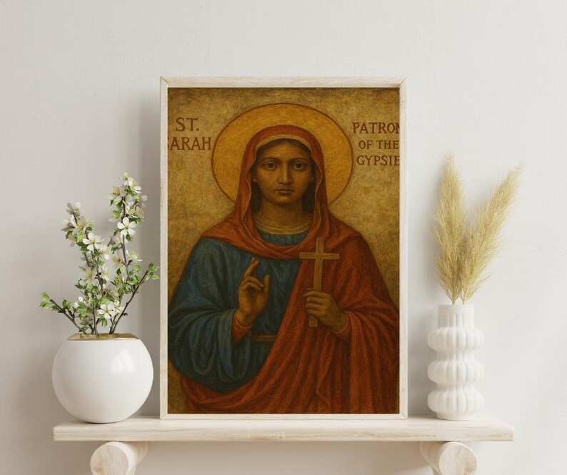 Portrait of Saint Sarah, Patron of Gypsies Mural Art, St. Sarah ...
