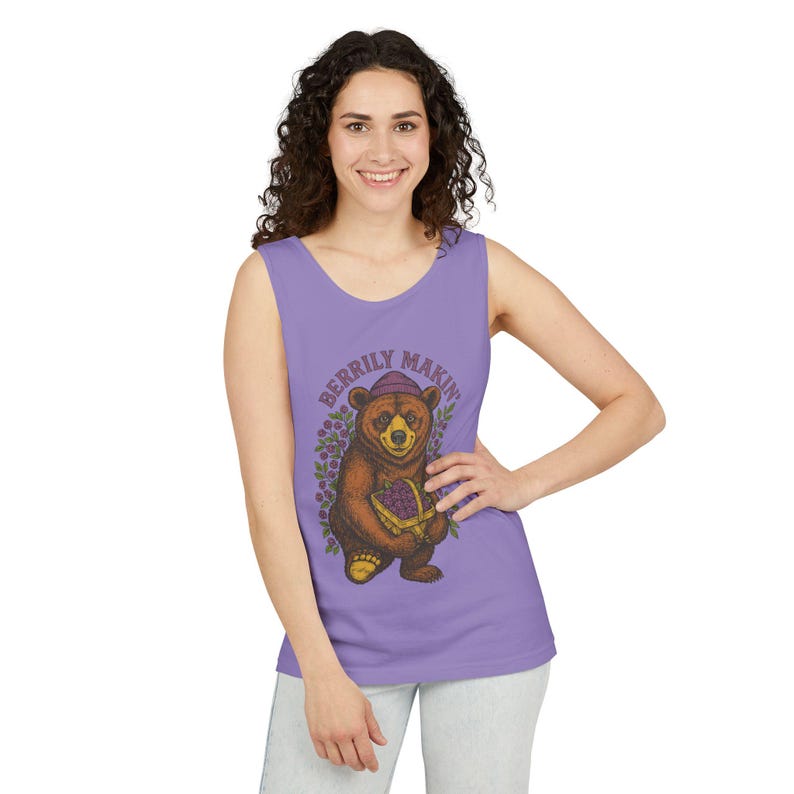 Vintage Bear Themed Tank Top, Summer Apparel, Gift for Bear Lovers ...