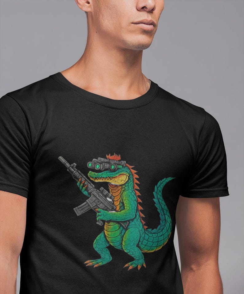 Funny Tactical Crocodile PNG – Cartoon Camo Animal in Gear for ...