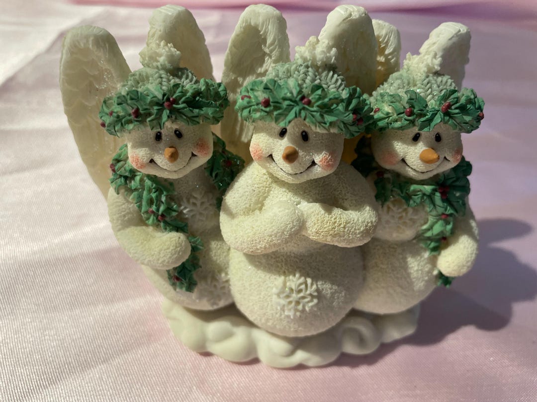 Ganz Snowman Angel Trio Figurine – Vintage Christmas Decoration | Holly ...