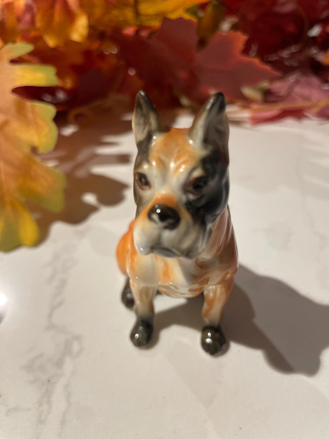 Vintage Boxer Dog Figurine | Hand-painted Porcelain Collectible | Mid ...