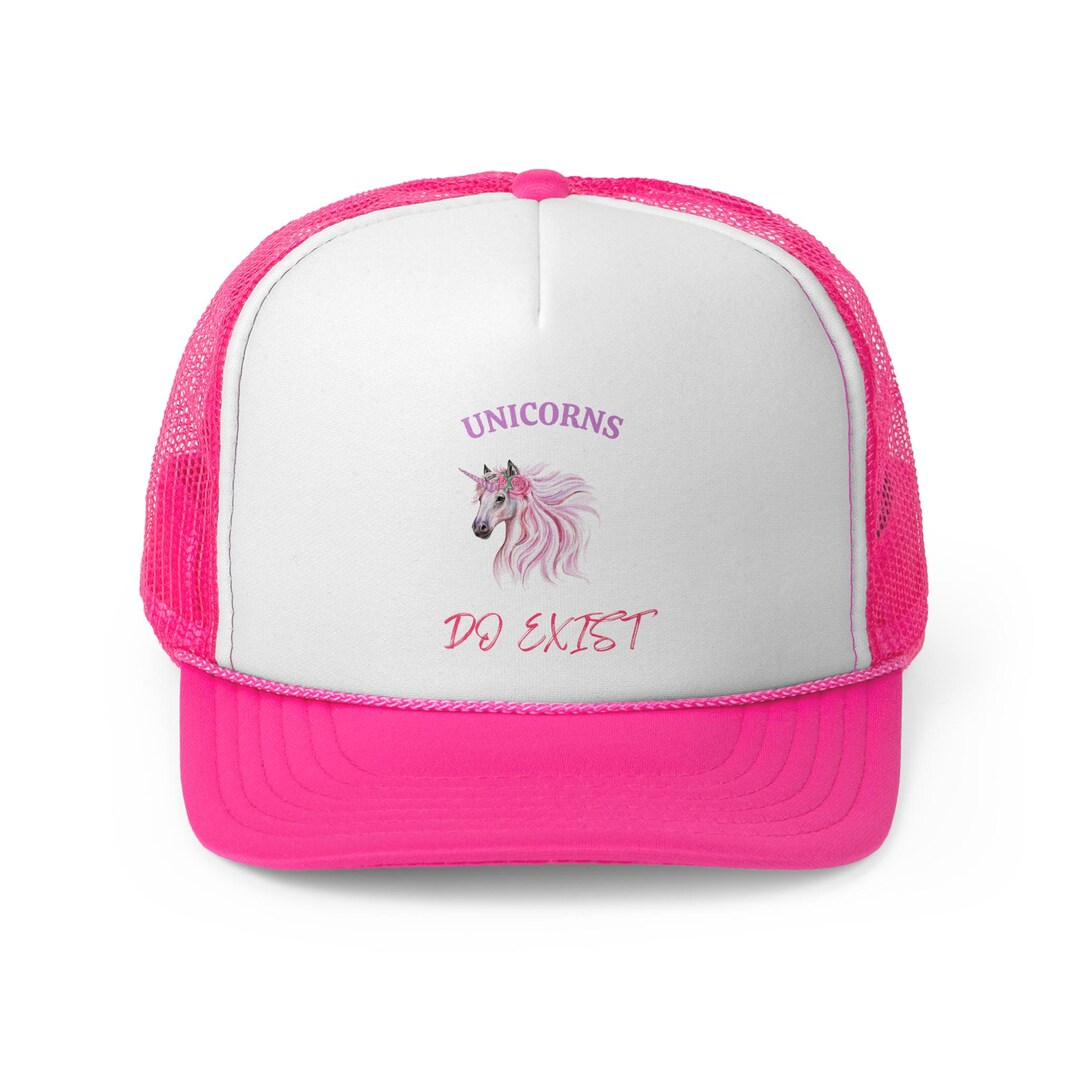 Pink Girlie Aesthetic Trucker Cap, Unicorns Exist Quote, Unicorn Lovers ...