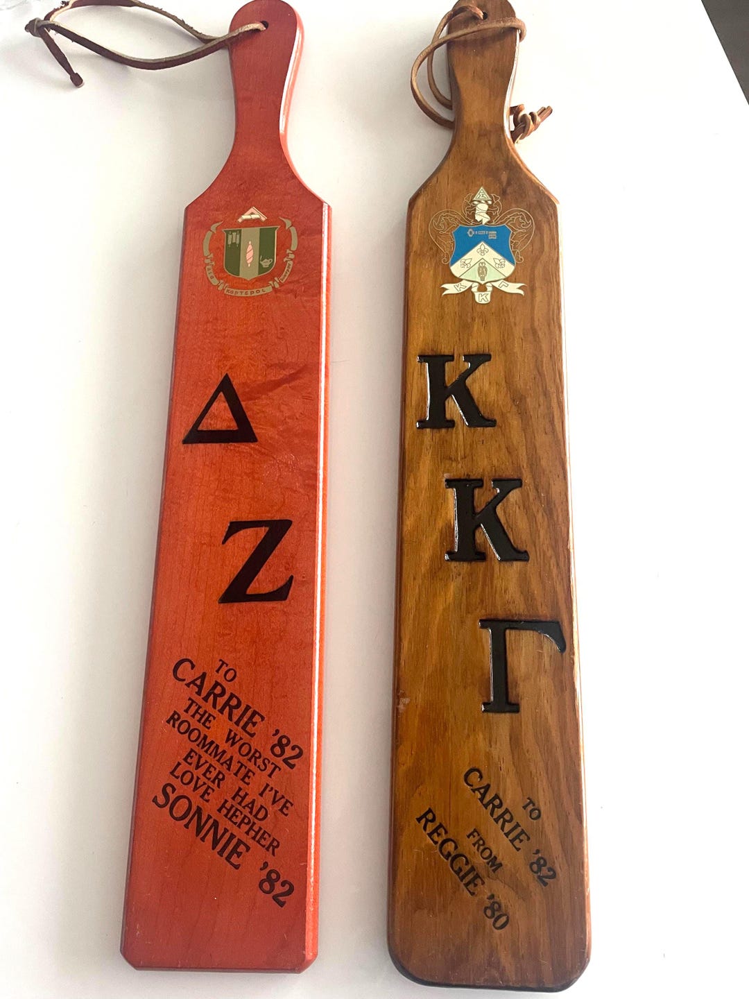 Vintage Indiana University Greek Paddles – Set of 2 – Personalized ...