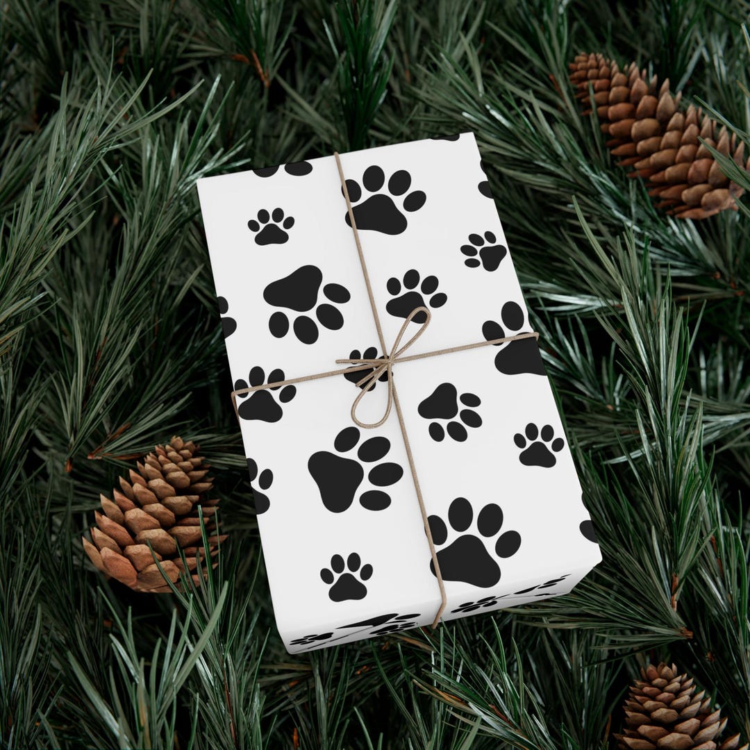 Stationary Gift Wrap Papers, Cat Paw Dog Paw Design for Pet Lovers ...
