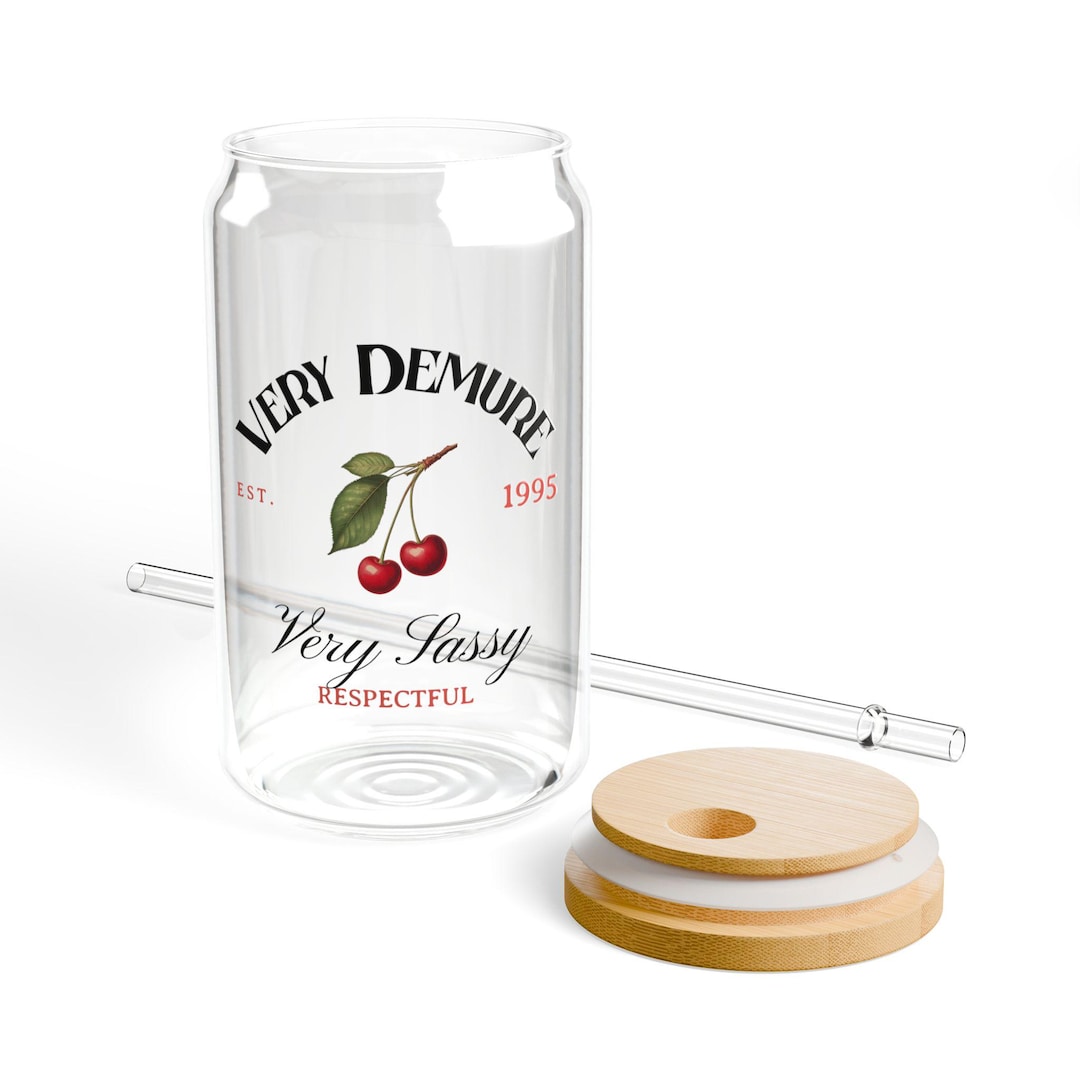 Vintage Cherry Sipper Glass- - Retro Red Cherry Design, Playful Quote ...