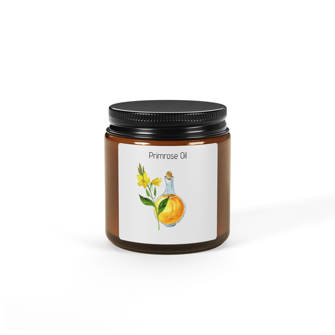 Soy Candle, Primrose Oil With Oenothera Biennis Flower Design, Plant ...