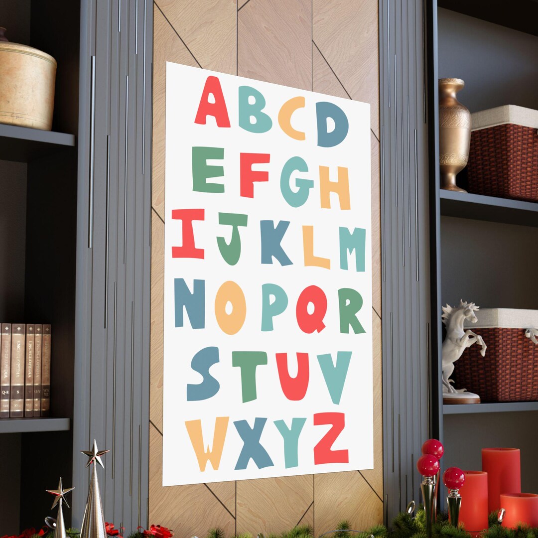 Colorful Alphabet Wall Art Poster, Nursery Decor, Educational Print ...