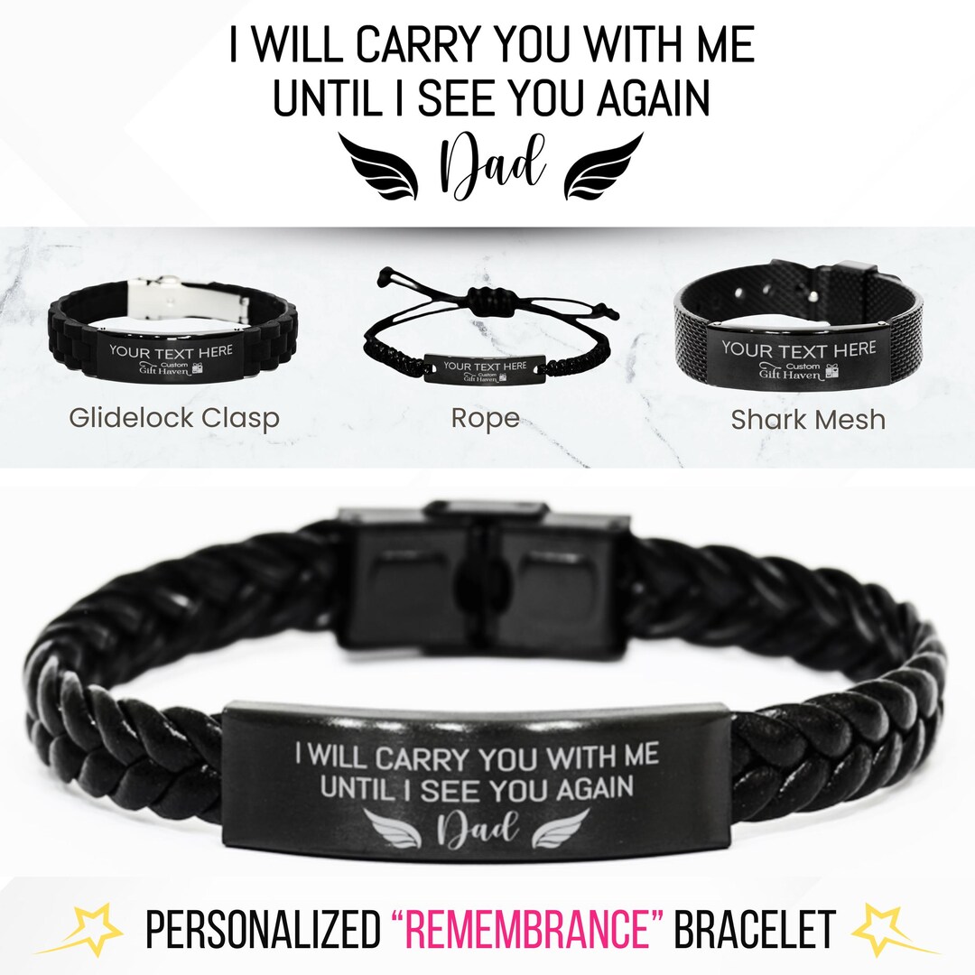 Personalized Memorial Bracelet: Engraved Remembrance Jewelry - Etsy