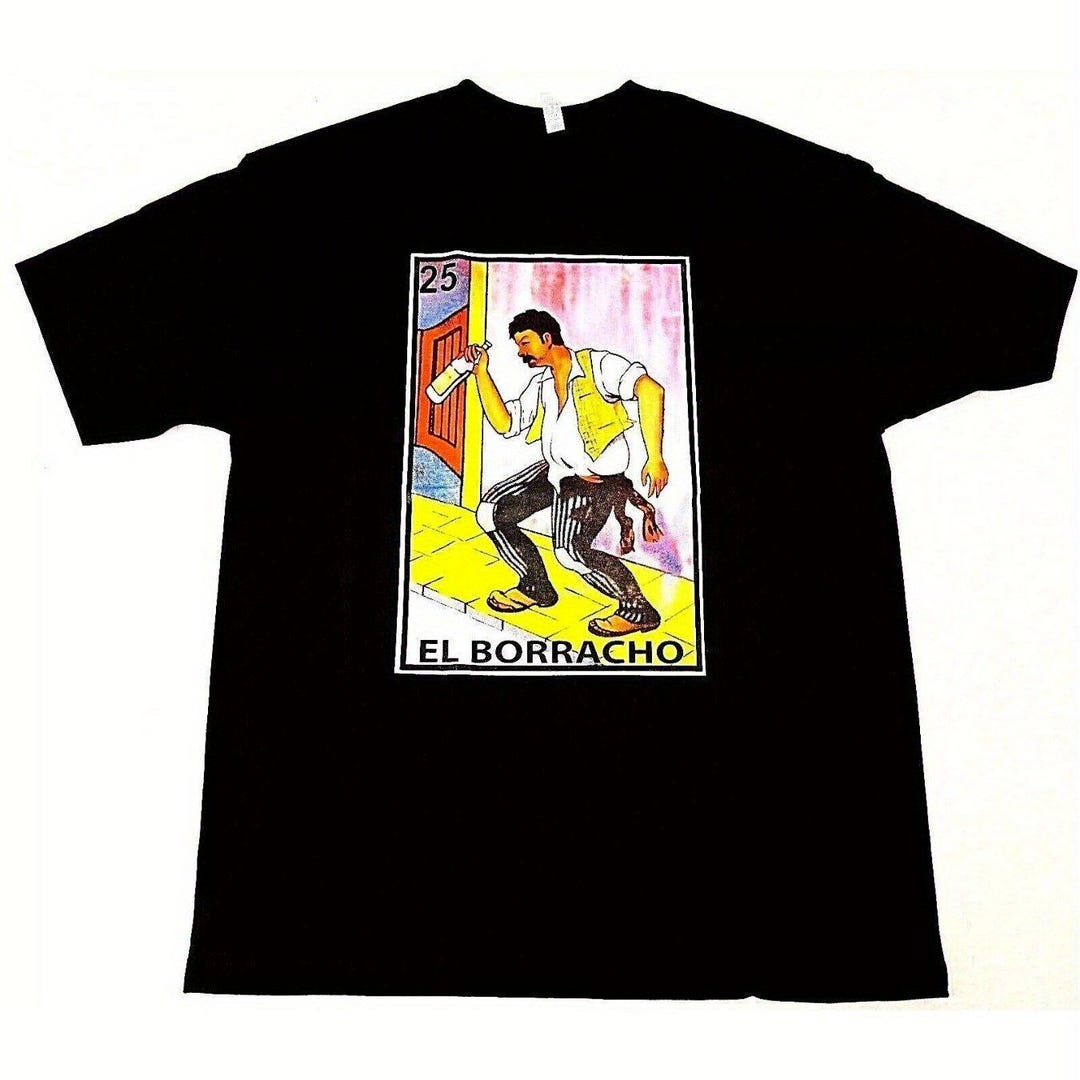 EL BORRACHO T-shirt Loteria Mexican Card Game Men's 100% Cotton Tee ...