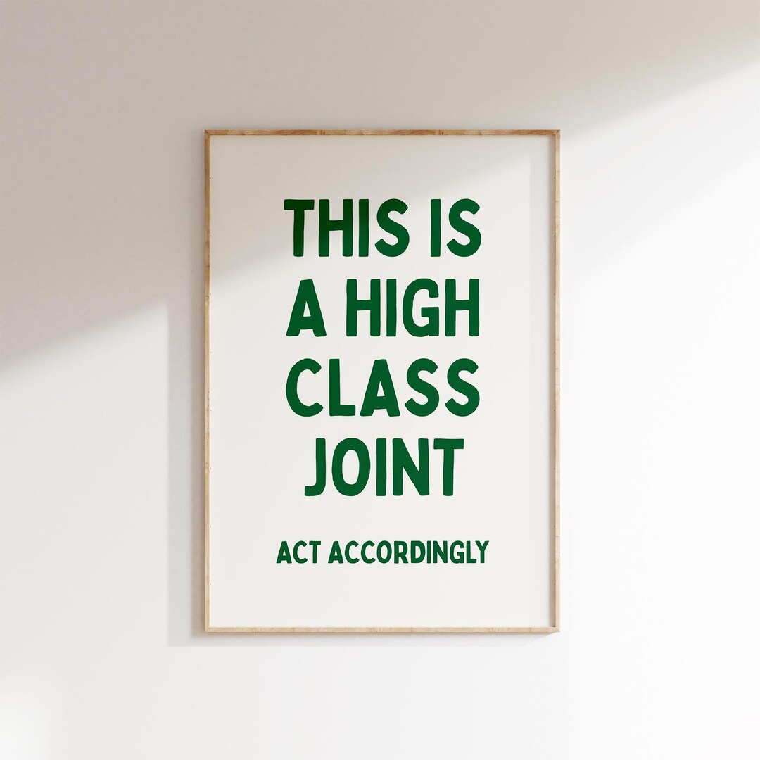 High Class Joint Print: Funny Preppy Wall Art (digital Download) - Etsy