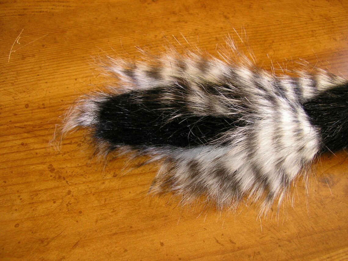 Fur Tail Costume Clip on Tail Faux Fur Tail in Black With - Etsy