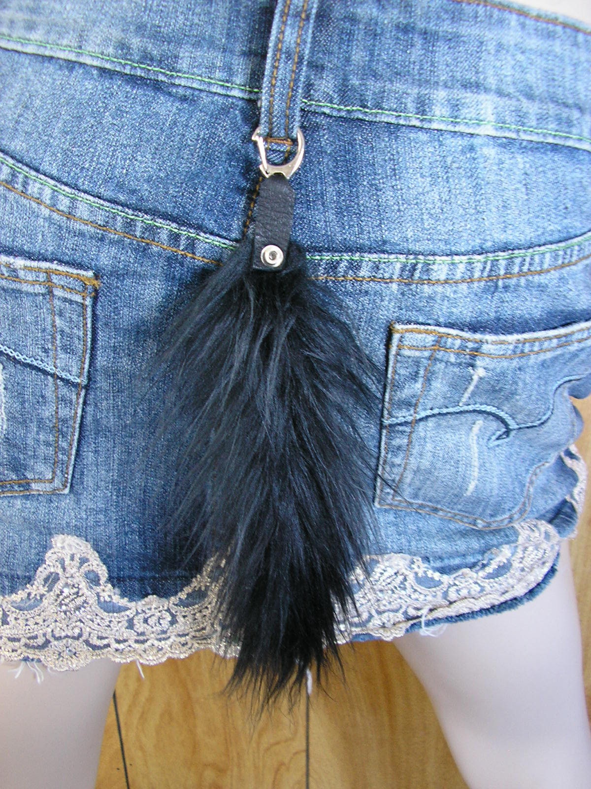 Black Tail Costume Clip on Tail Faux Fur Tail 8 Long - Etsy UK