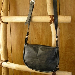 Black Leather Crossbody Purse 9 X 6 X 2 - Etsy