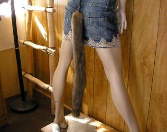 Red Fox Tail TUG TAIL Cat Tail Clip on Tail Fluffies Tail - Etsy