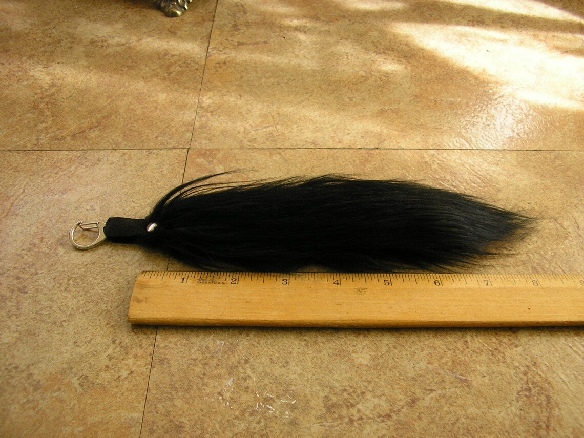 Black Tail Costume Clip on Tail Faux Fur Tail 8 Long - Etsy UK