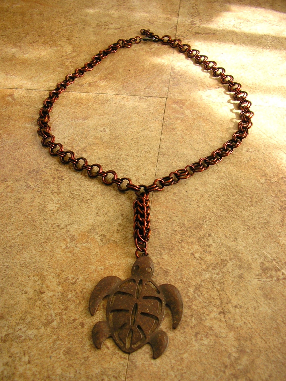 Turtle Necklace Chainmail Necklace With a Turtle Medallion - Etsy UK