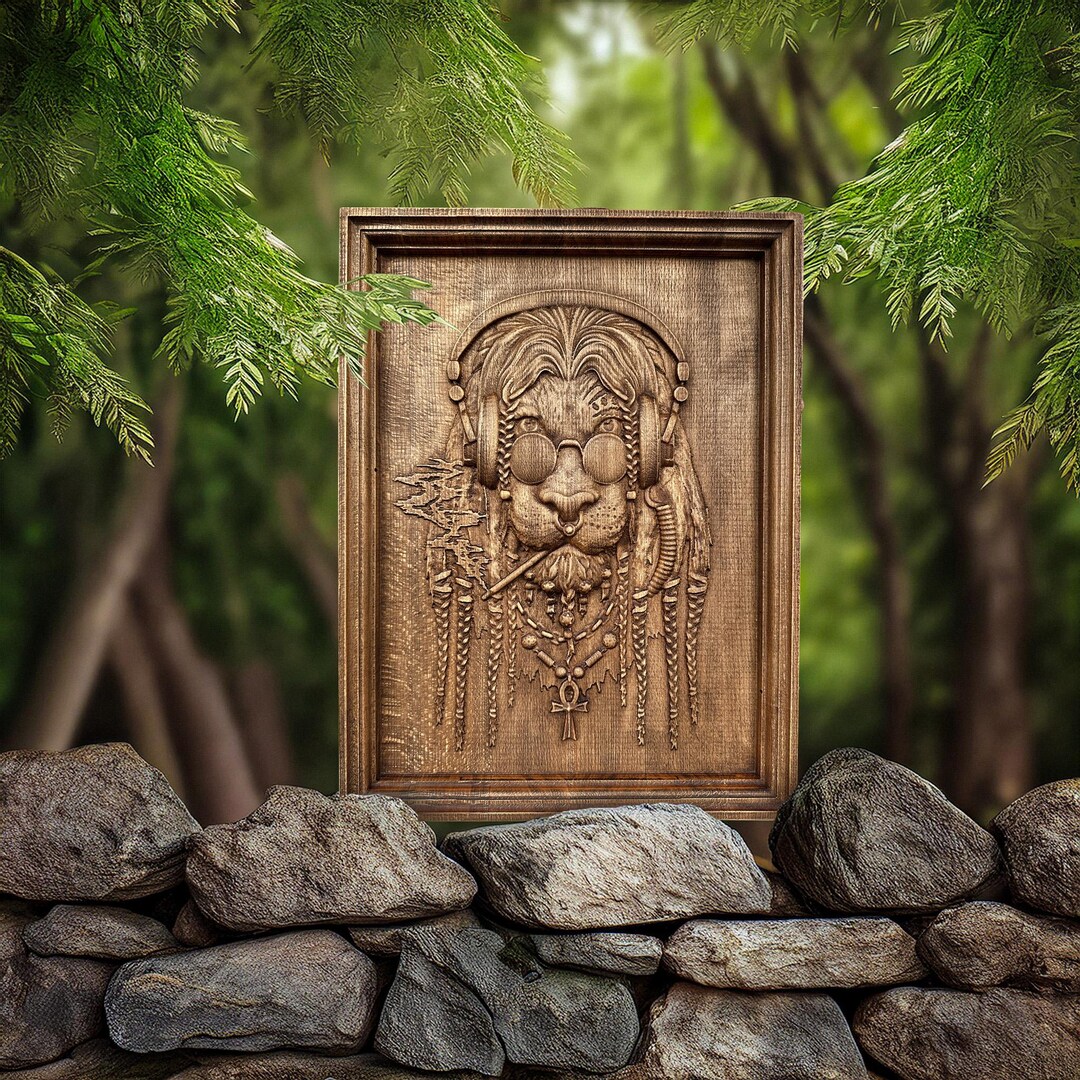 3d Wooden RASTA LION Wall Art Wood Jamaica Themed Decor Funny Design ...