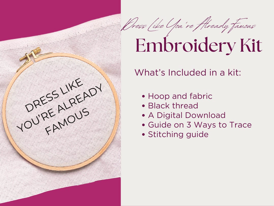Snarky Embroidery Pattern, Craft Kit for Adults, Easy Embroidery Kit ...