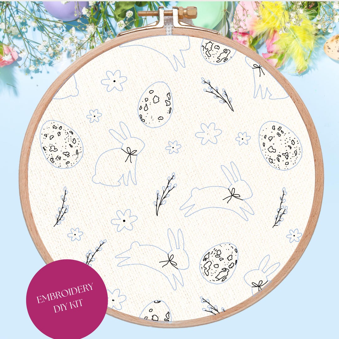 Easter Embroidery Designs, Easter Gift, DIY Home Decor Easter Bunny ...