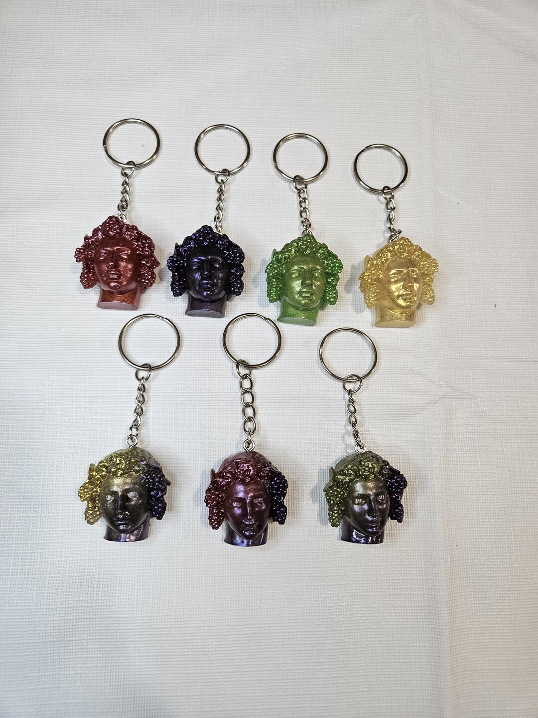 Dionysus Resin Bust Keychain, Greek God Charm - Etsy