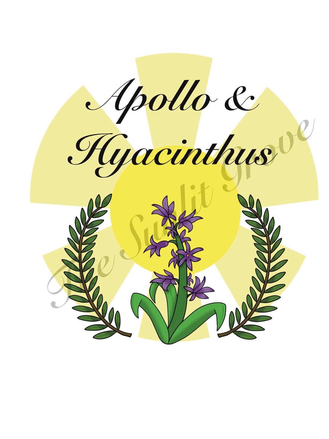 Apollo and Hyachinus Sticker - Greek God of Music, Prophecy, and Light ...