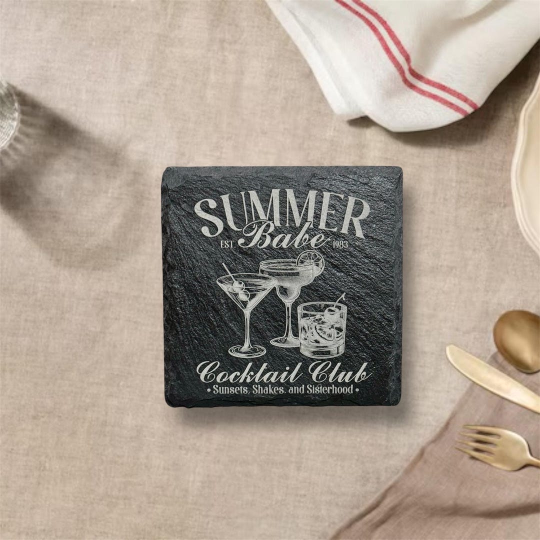 Cocktail Coaster, Margarita Engraved Coaster, Martini Stone Coaster ...