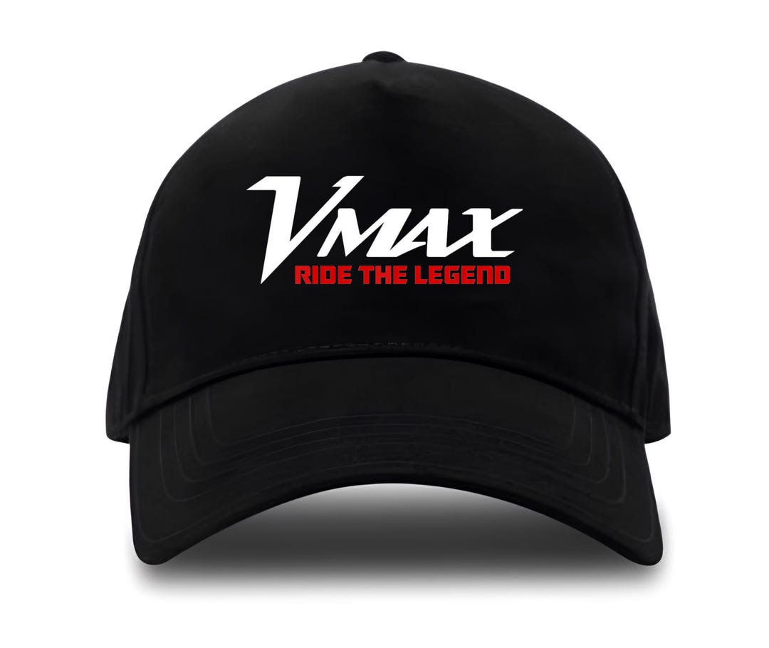 Black Unisex V-max Ride the Legend Cap Lightweight Eco Cotton Hat for ...