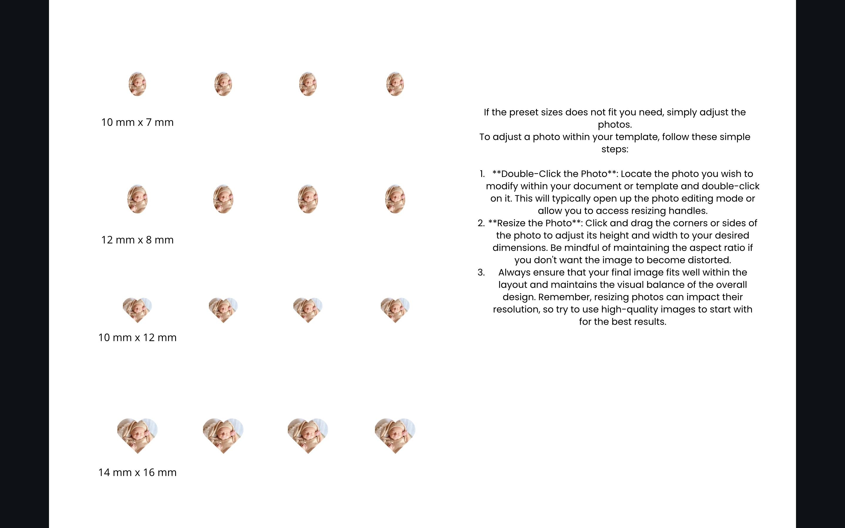 Locket Photo Template, in Centimeter, Digital Download, Locket,photo ...