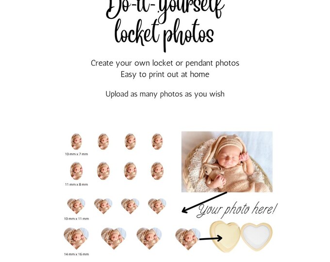 Locket Photo Template, in Centimeter, Digital Download, Locket,photo ...