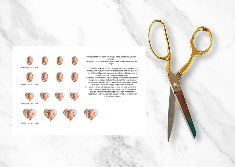 Locket Photo Template, in Centimeter, Digital Download, Locket,photo ...