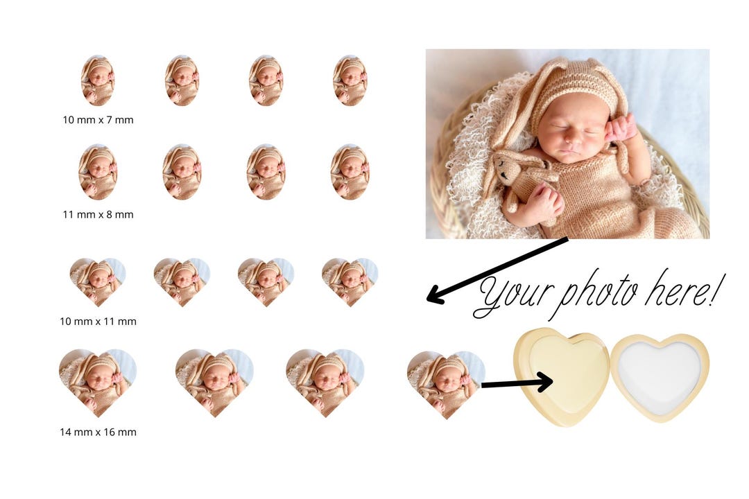 Locket Photo Template in Cm - Etsy