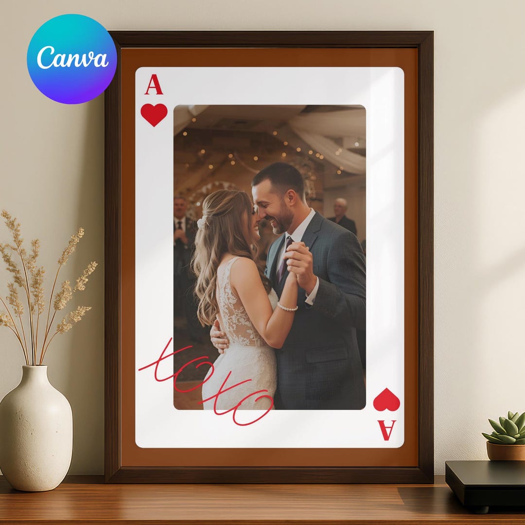 Editable Couple Poster in Playing Card Style, Couples Keepsake, Wedding ...