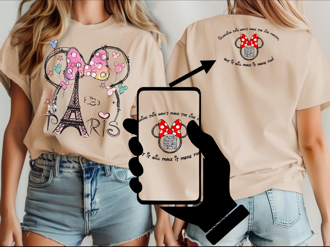 Interactive Disney QR Code T-shirt, Funny Magical Vacation Shirt for ...