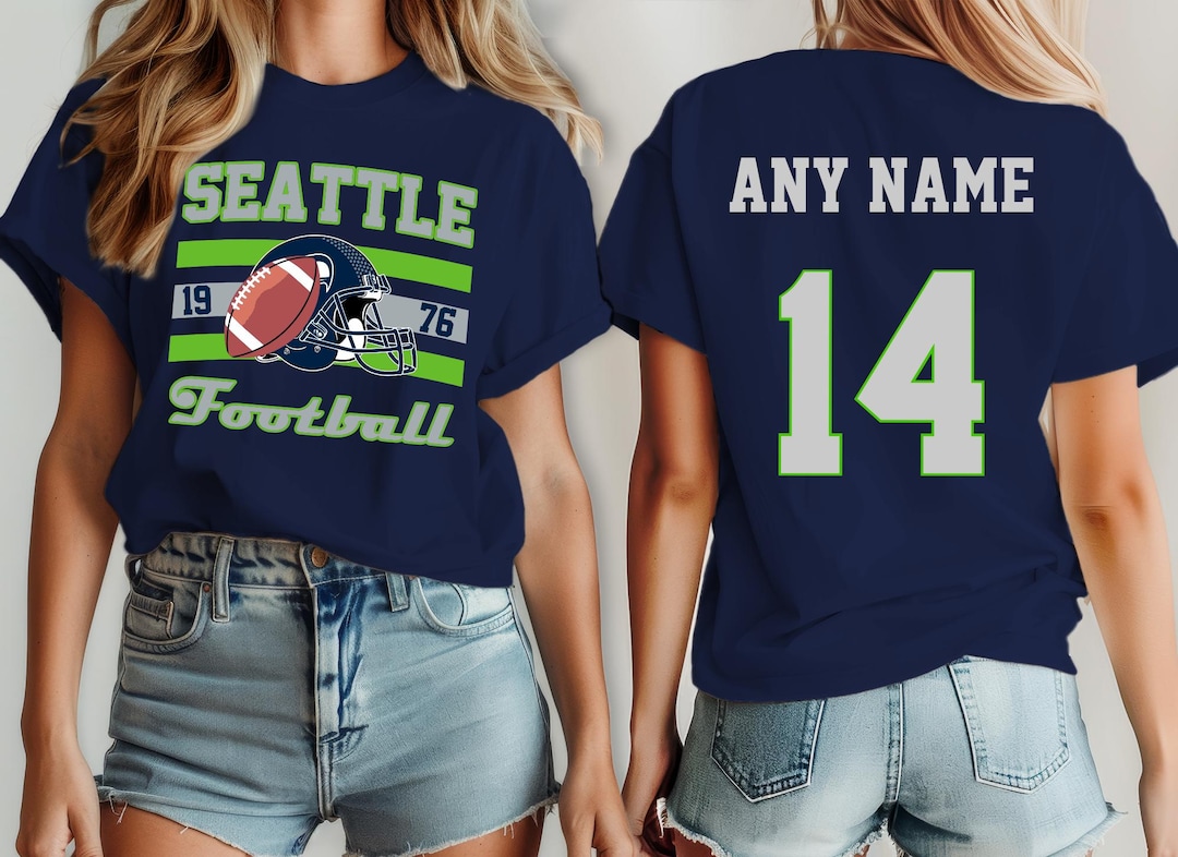 Seattle Football Shirt , Jersey Seahawk Custom, Your Team Name and ...