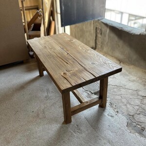 Solid Wood Coffee Table With Storage Shelf – Handmade Rustic Farmhouse ...